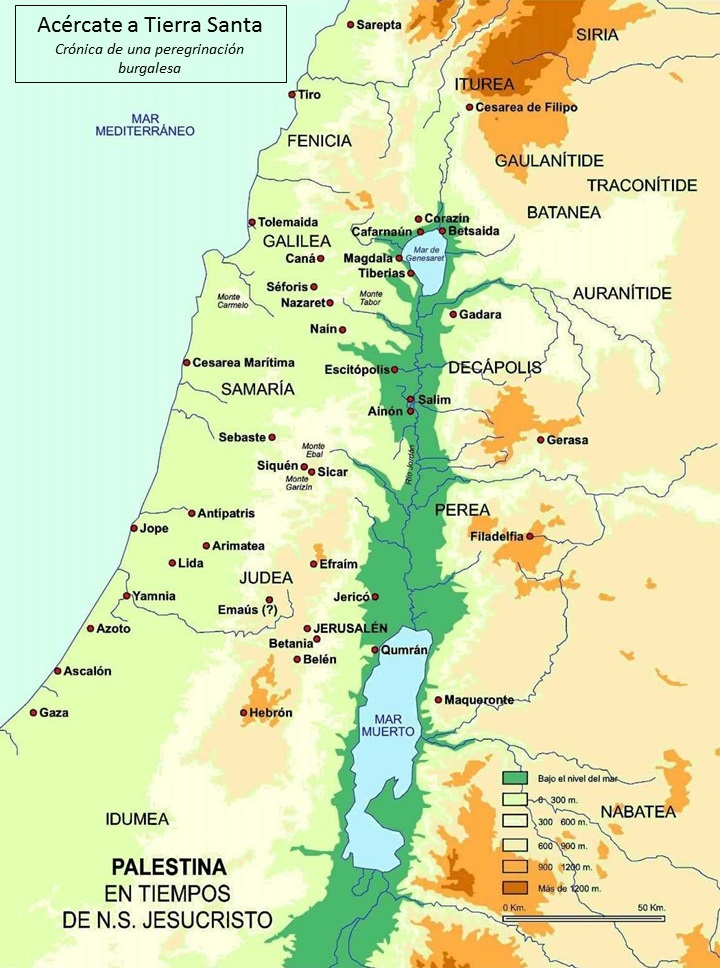 Tierra Santa Mapa Tiempo De Jesus